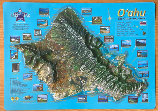 Oahu 3D Map - MUSUBI CAFE IYASUME®